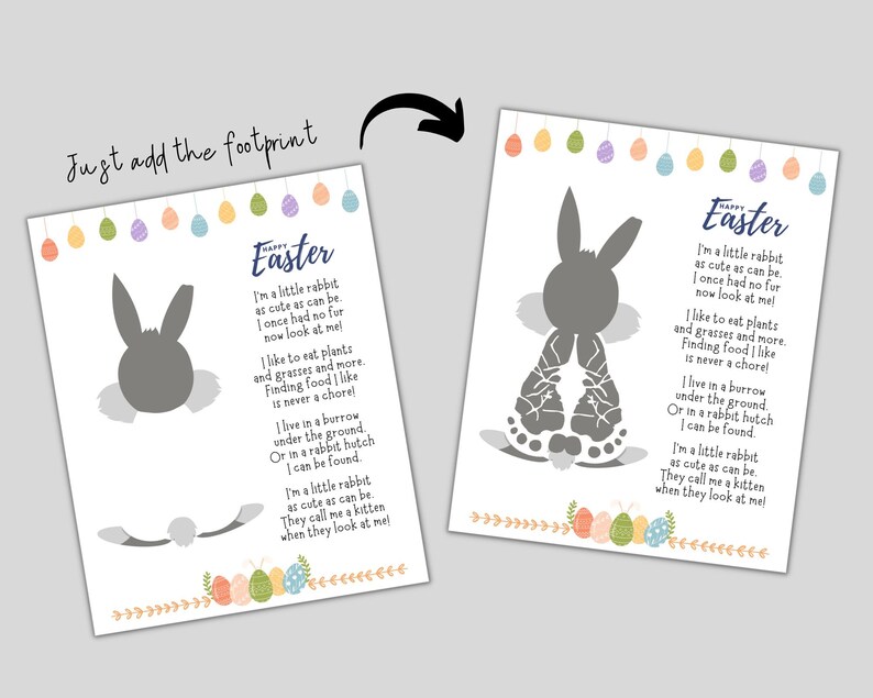 Easter Bunny Handprint Art Craft, Easter Handprint Art, Toddler ...