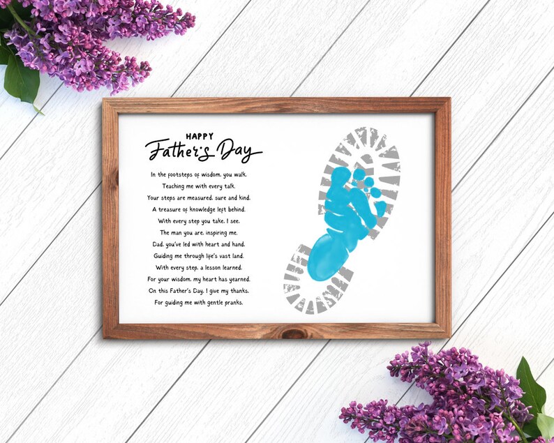 Happy Fathers Day Footprint, Father's Day Footprint Craft, Happy ...