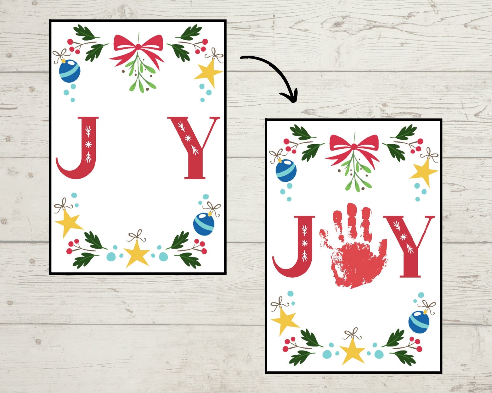 Christmas Handprint/footprint Art Printable Bundle Season - Etsy Canada