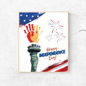 Statue of Liberty, Handprint Art, Happy Memorial Day, 4th of July ...