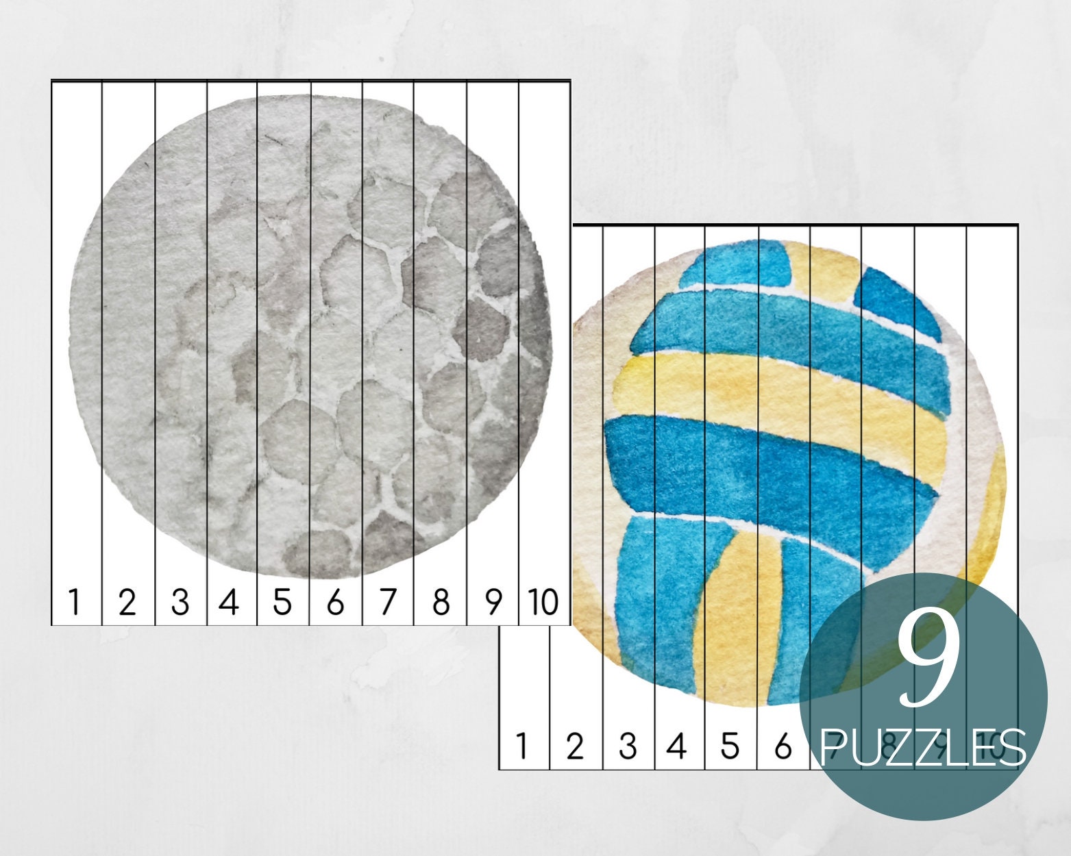 Sport Printable, Number Sequence Puzzle 1-10, Montessori Activity ...