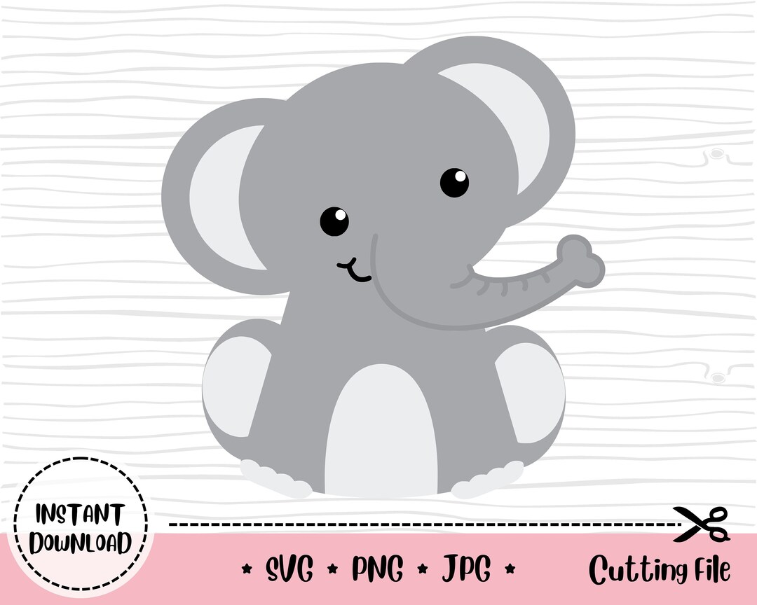 Cute Elephant, Elephant Svg, Cricut Silhouette, Safari Animal Svg ...