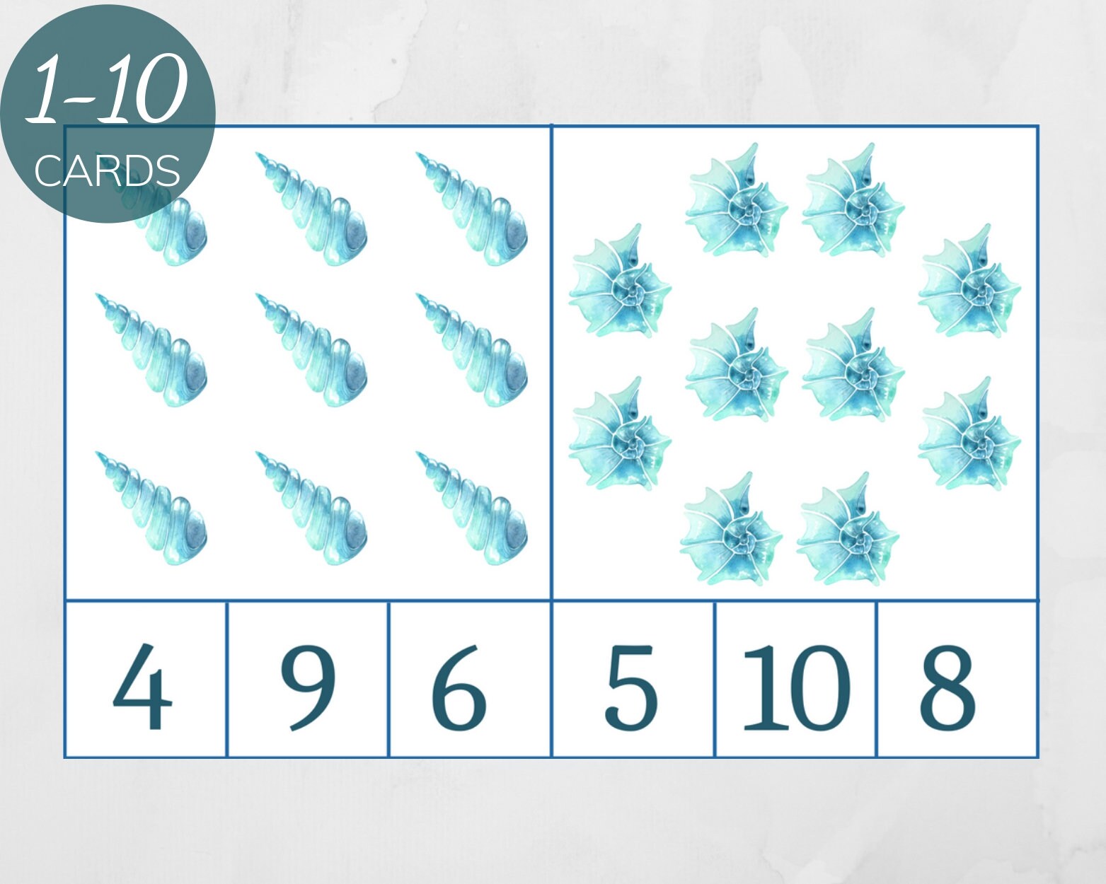 Ocean Count and Clip Cards 1-10 Montessori Activity Summer - Etsy