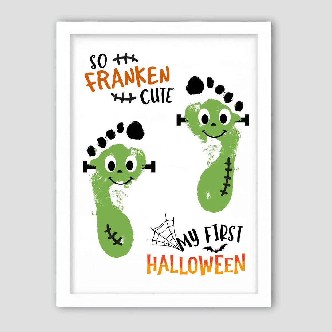 Frankenstein Halloween Footprint, Cute Little Franken Halloween ...