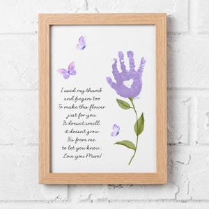 Mother's Day Poem Handprint, Flower Handprint Art Craft, Mothers Day ...