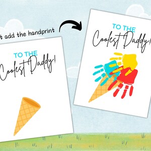 To the Coolest Daddy, Father's Day Handprint Craft, Happy Fathers Day ...