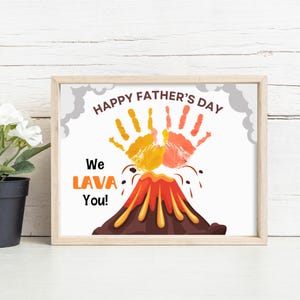 We Lava You Dad Handprint Craft, Game Handprint, Fathers Day Handprint ...