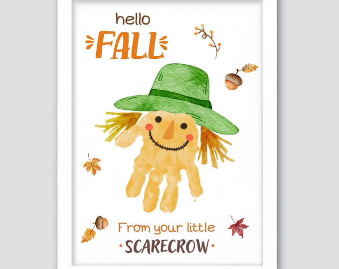 Thanksgiving Handprint Art Project for Toddlers, Scarecrow Hands, Baby ...
