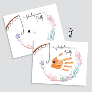 I'm Hooked on You Daddy Handprint Craft, Fish Handprint, Fathers Day ...
