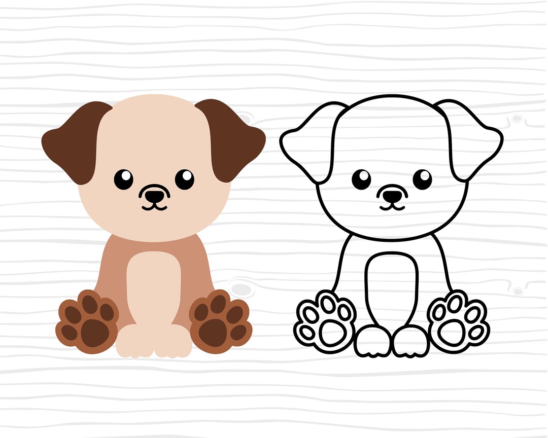 Dog SVG, Cute Dog SVG, Baby Dog Cut File, Kawaii Animal SVG, Farm ...