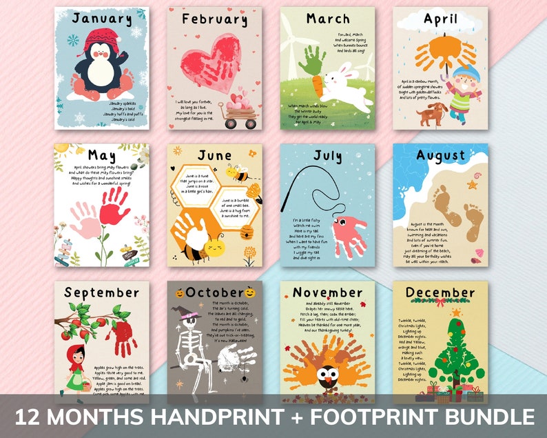Memory Handprint/footprint Book With Poems - Etsy