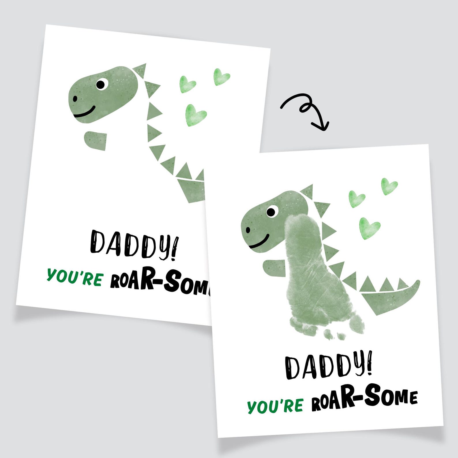 Daddy You’re Roarsome Footprint Craft, Cute Dinosaur Footprint Craft ...