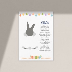 Easter Bunny Handprint Art Craft, Easter Handprint Art, Toddler ...