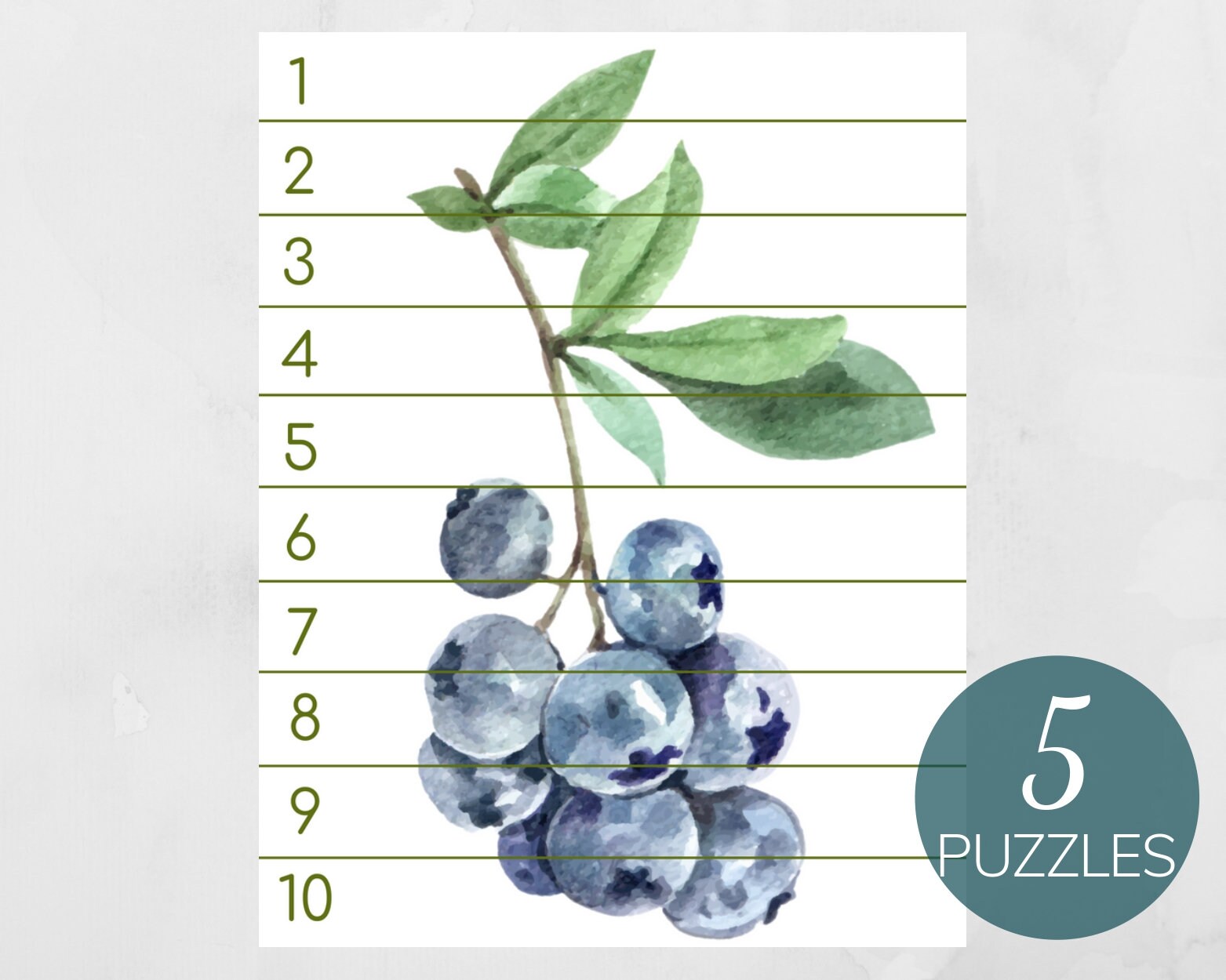 Fruit Printable Number Sequence Puzzle 1-10 Montessori - Etsy