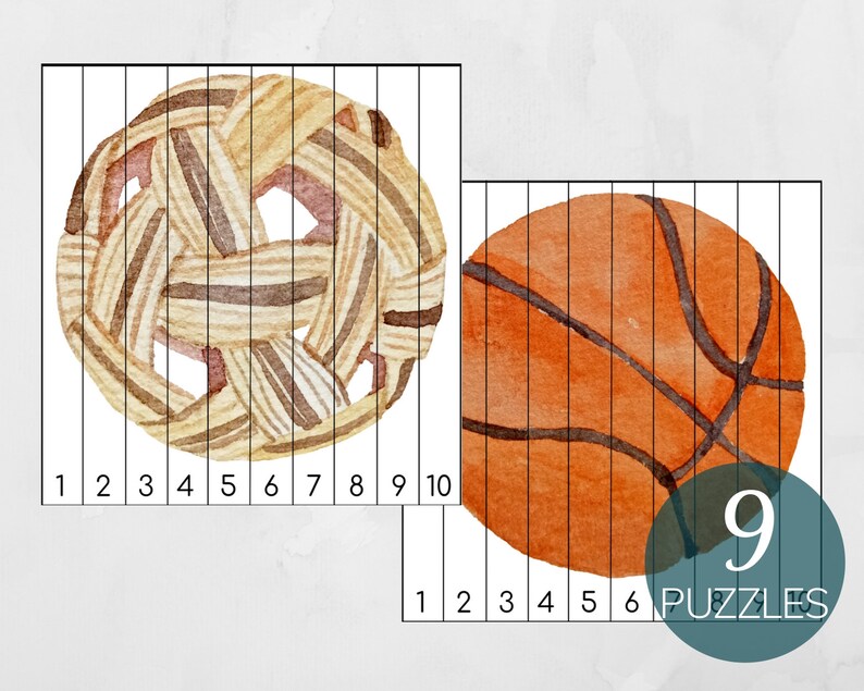 Sport Printable, Number Sequence Puzzle 1-10, Montessori Activity ...