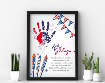 Flag 4th of July Handprint Craft, Flag Poem, Independence Day, American ...