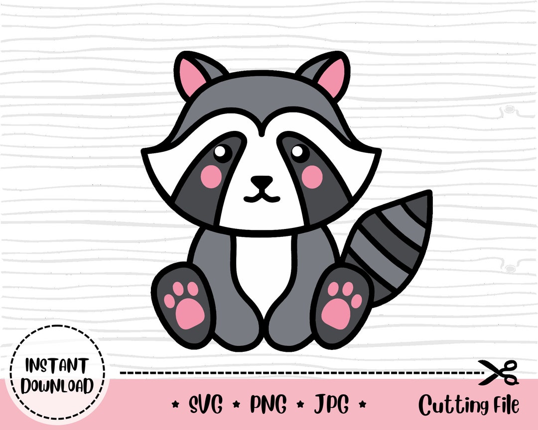 Raccoon SVG, Cute Sitting Raccoon SVG, Cut File Baby, Animal SVG ...