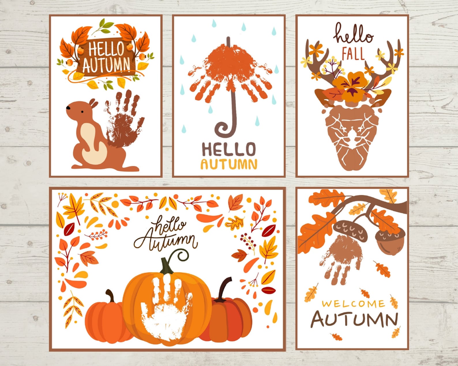 Bundle Autumn Handprint Art Fall Season Printable Craft for - Etsy
