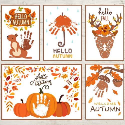 Bundle Autumn Handprint Art Fall Season Printable Craft for - Etsy