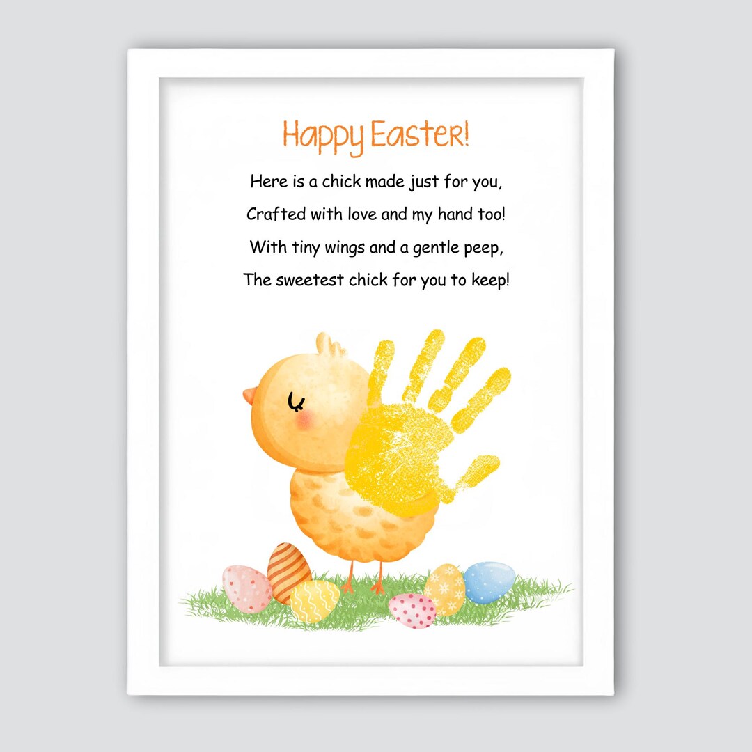 Chick Easter Poem Handprint Craft, Little Chick Easter Handprint Craft ...