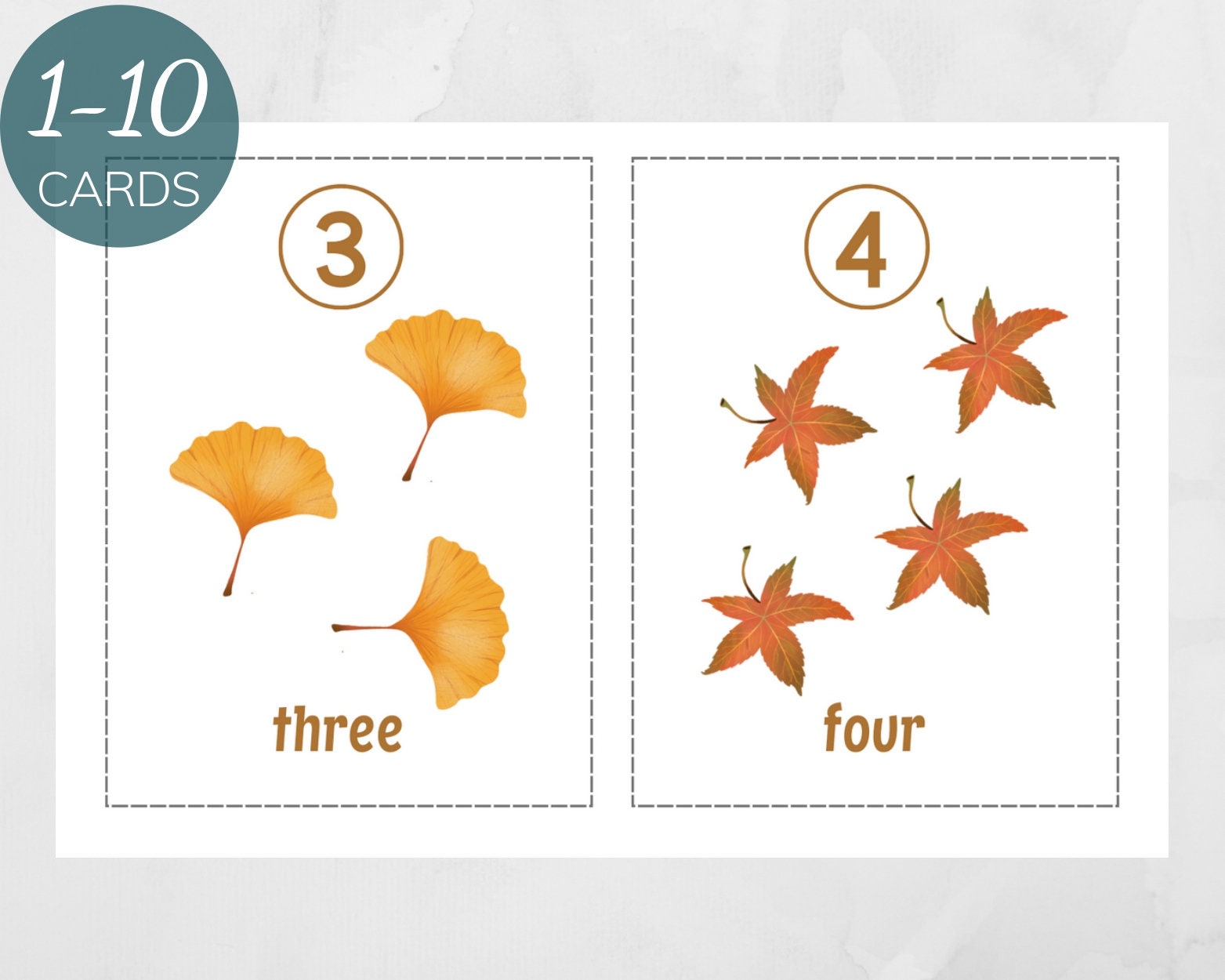 Dinosaur Number Flashcards 1-10 Montessori Activity Summer - Etsy