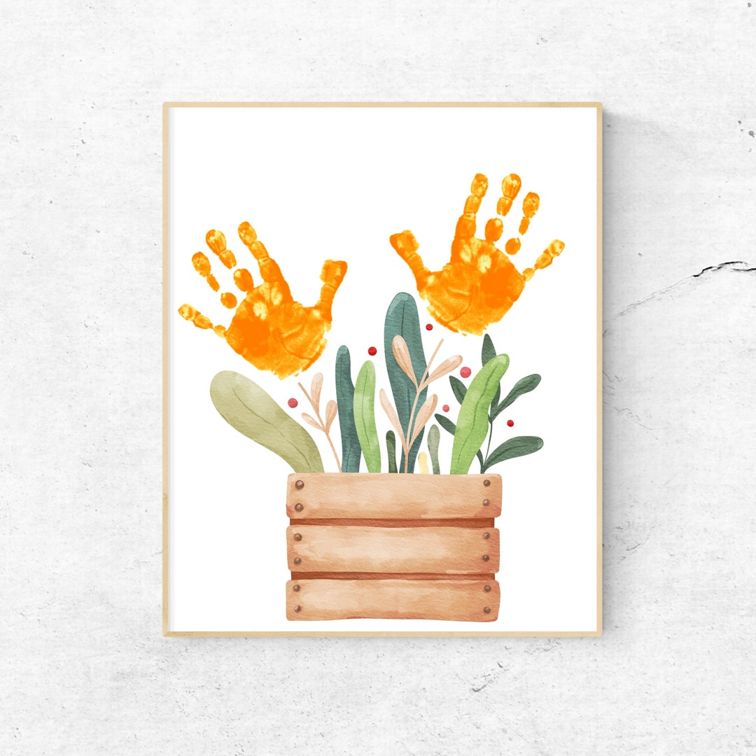 Yellow Flower Handprint Craft, Baby Handprint Art, DIY Memory Keepsake ...