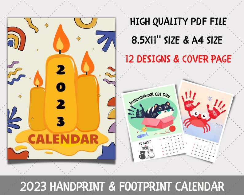 2023 Handprint/footprint Calendar, Handprint Craft, Footprint/handprint ...