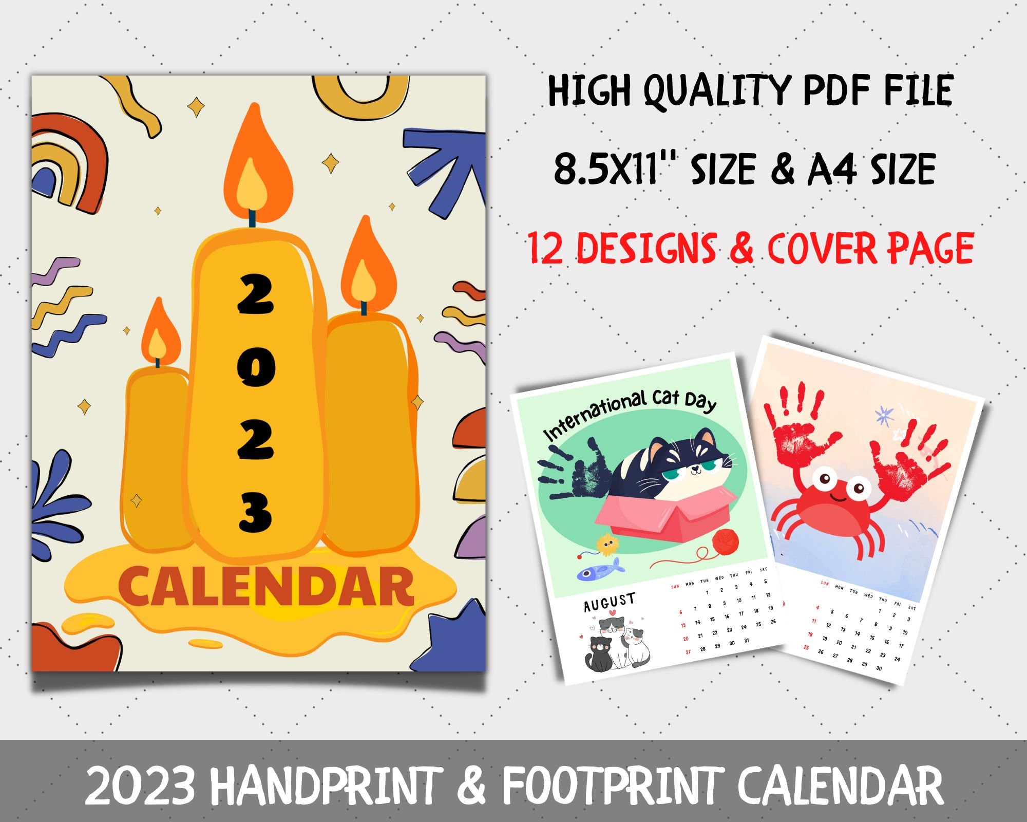 2023 Handprint/footprint Calendar, Handprint Craft, Footprint/handprint ...