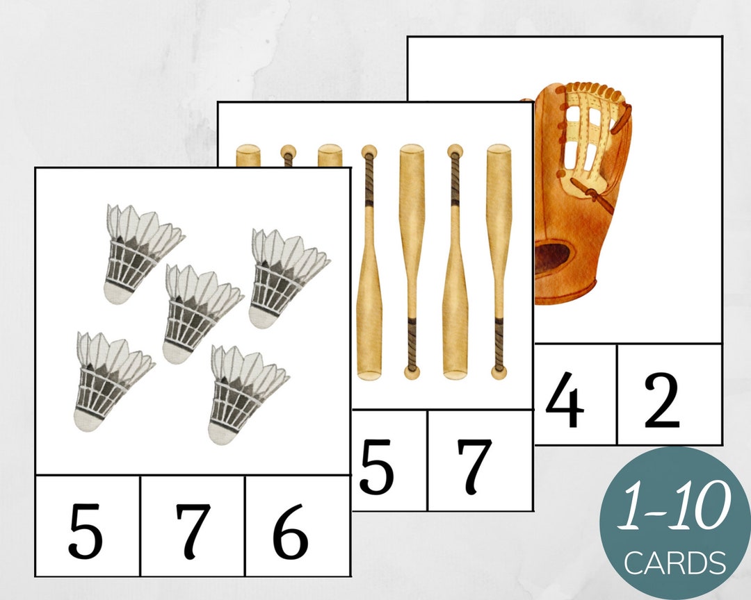 Sports Count and Clip Cards 1-10, Montessori Activity, Summer Math ...