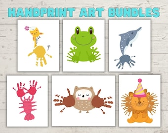 Printable Farm Animals Handprint Art Bundle, Daycare Keepsake ...