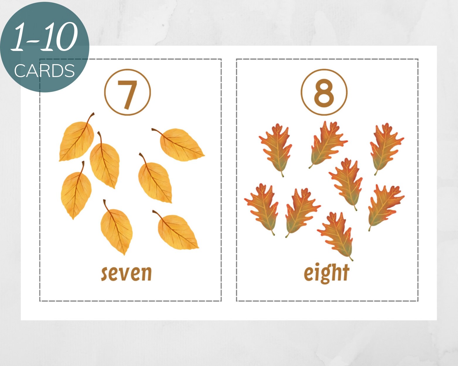 Dinosaur Number Flashcards 1-10 Montessori Activity Summer - Etsy