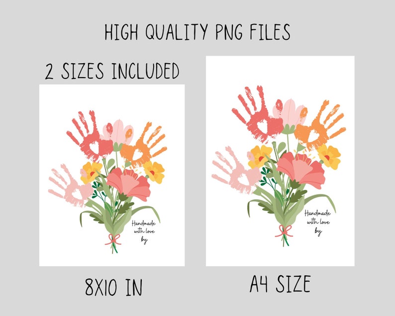 Bunch of Flowers Handprint, Mothers Day Handprint Craft, Hand Art Craft ...