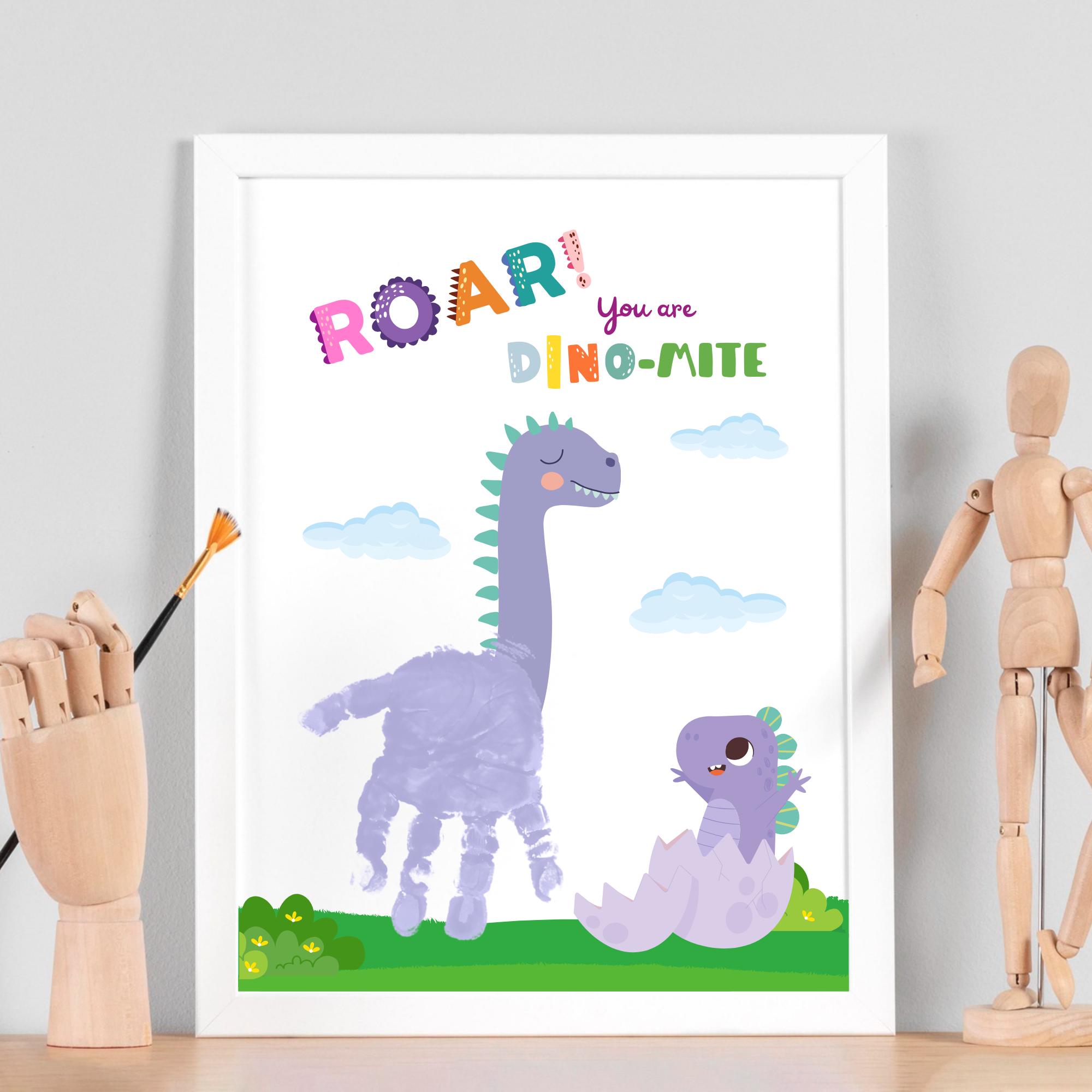 Dinosaur Handprint Craft, Roarsome Mommy, Mother's Day Dino-mite ...
