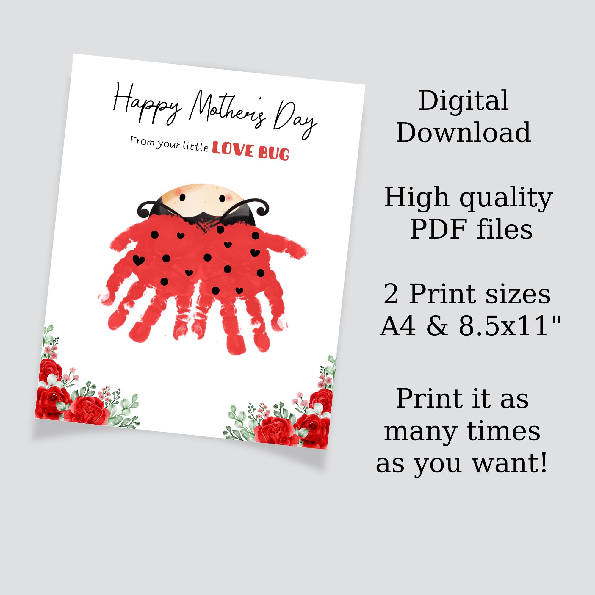 Lady Bug Happy Mothers Day Handprint, Happy Mothers Day From Your ...