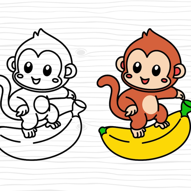 Monkey Svg - Etsy