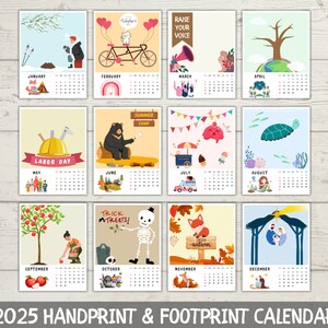 2025 Handprint/footprint Calendar, Handprint Craft, Footprint/handprint ...