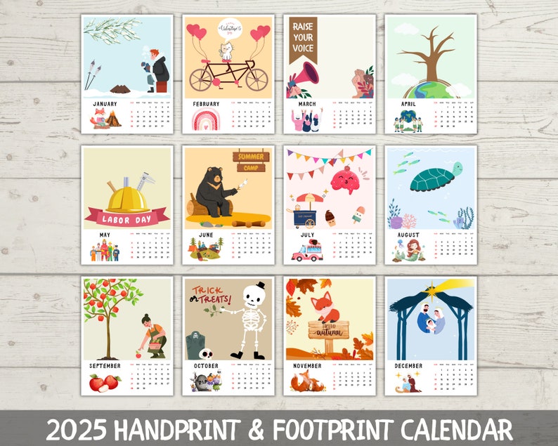 2025 Handprint/footprint Calendar, Handprint Craft, Footprint/handprint ...