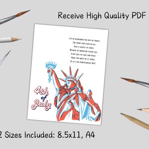 4th of July Poem Handprint, Flag Poem, 4th of July Independence Day ...