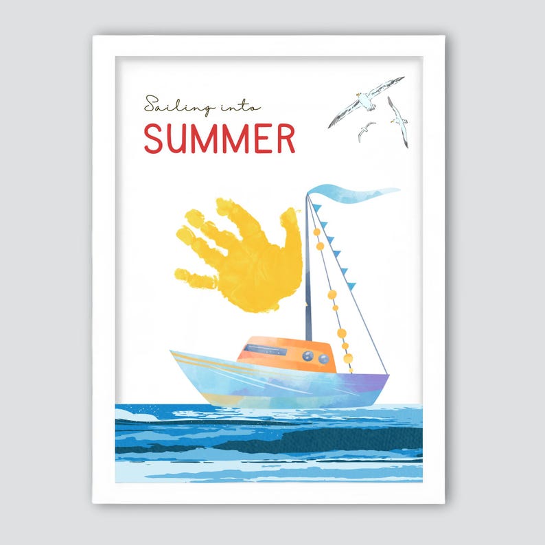 Sailing Into Summer Handprint Craft Bundle, Printable Summer Handprint ...