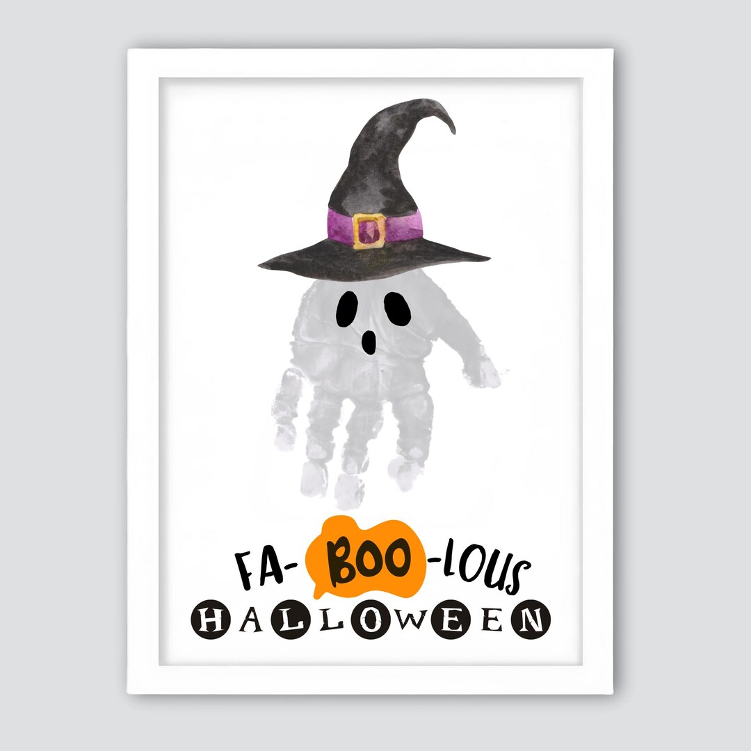 Fa-boo-lous Halloween Handprint, Halloween Ghost Handprint, Halloween ...