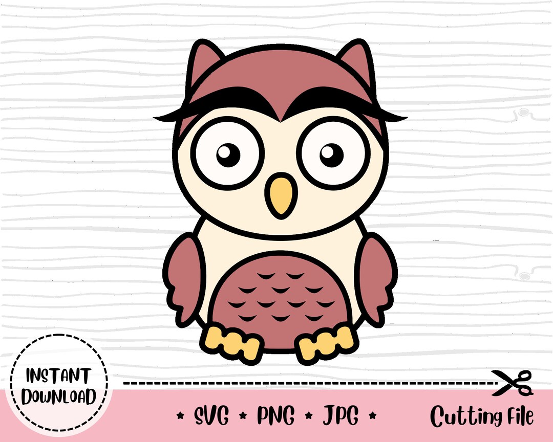 Owl SVG, Cute Sitting Owl SVG, Cut File Baby, Animal SVG, Woodland ...