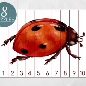 Insect Printable, Number Sequence Puzzle 1-10, Montessori Activity ...