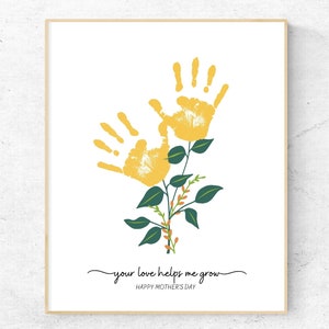 Flower Handprint Craft Art, Mothers Day Craft, Printable, for Mom, for ...