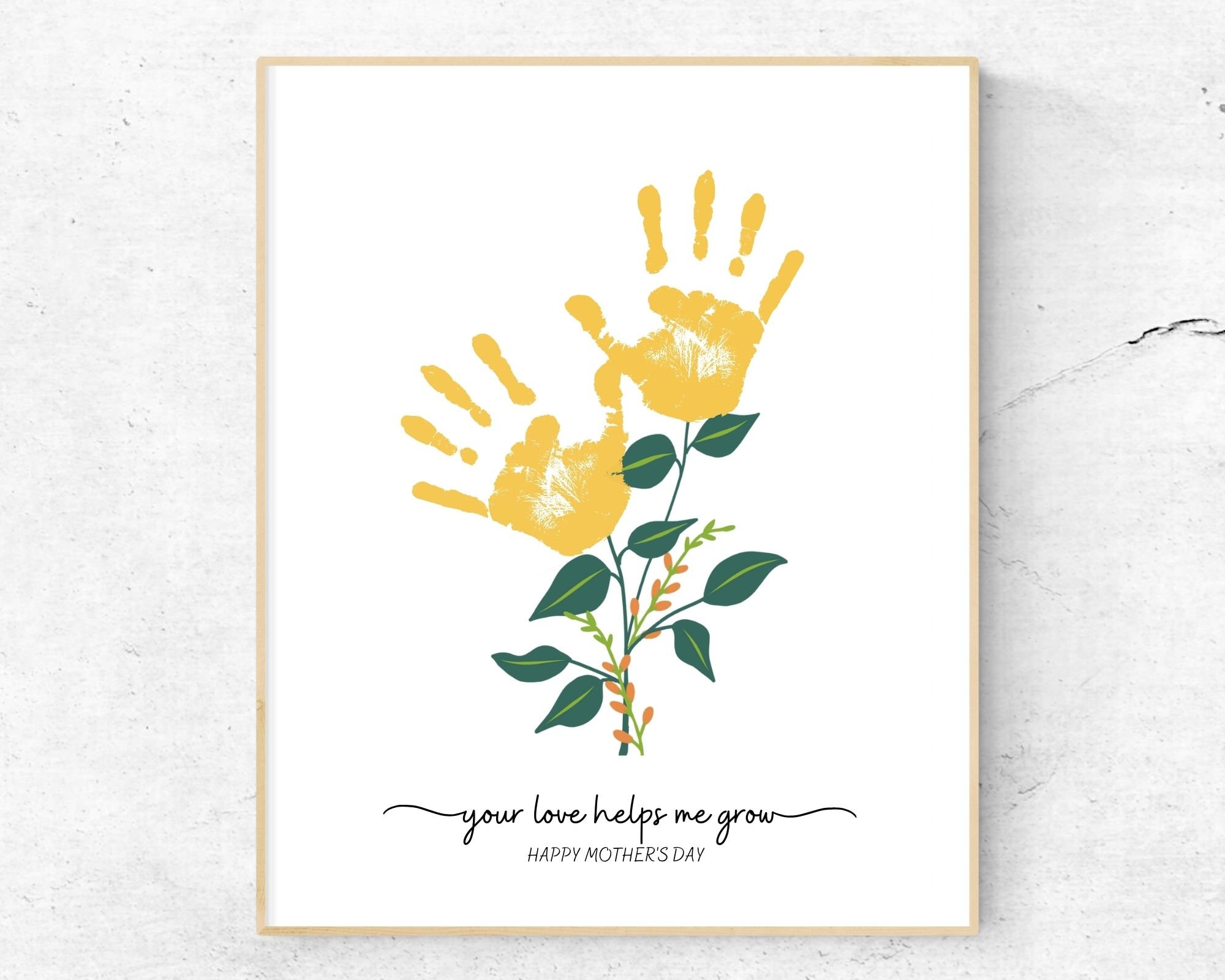 Flower Handprint Craft Art, Mothers Day Craft, Printable, for Mom, for ...