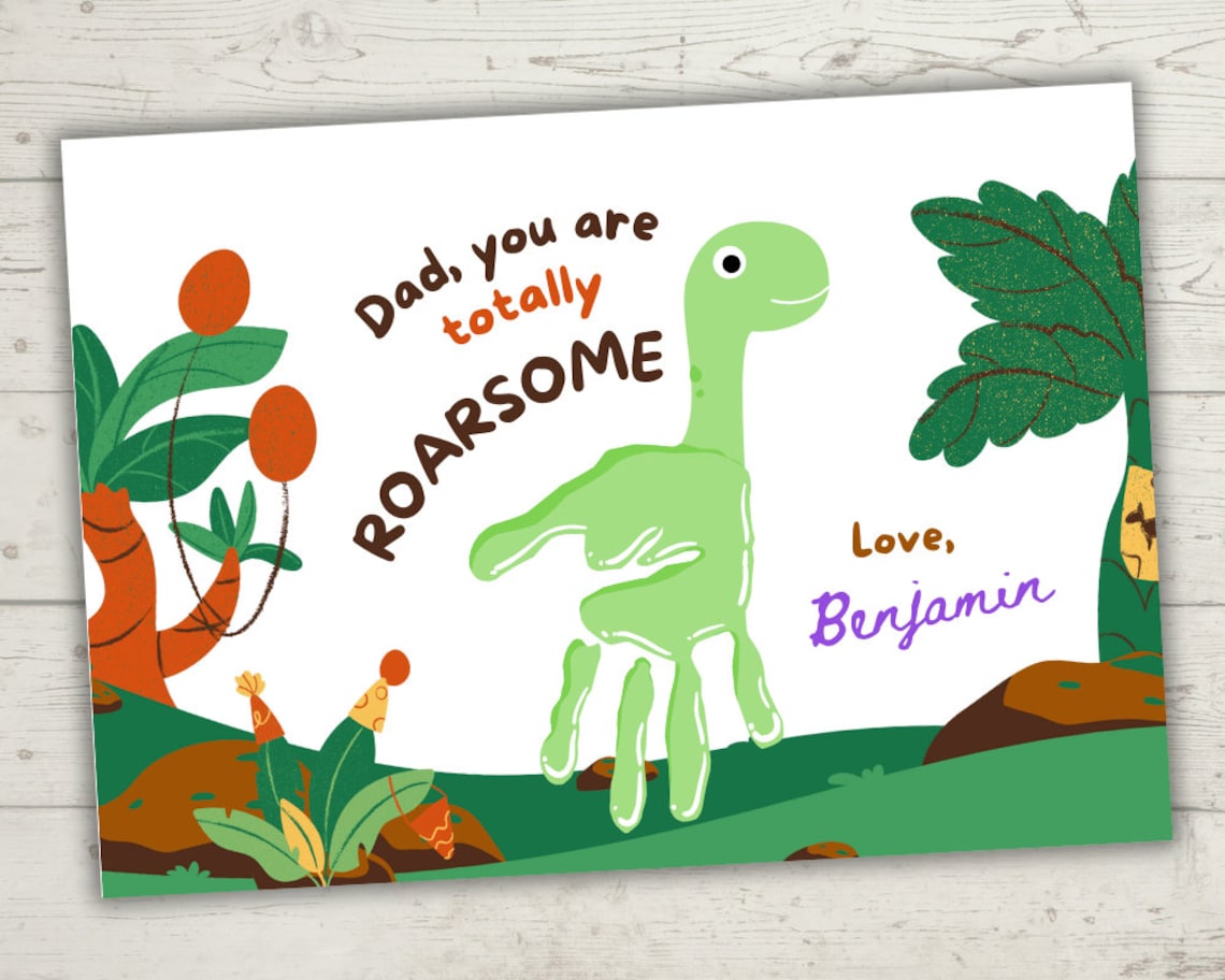 Dad You Are Totally ROARSOME, Father's Day Handprint Craft, Happy ...