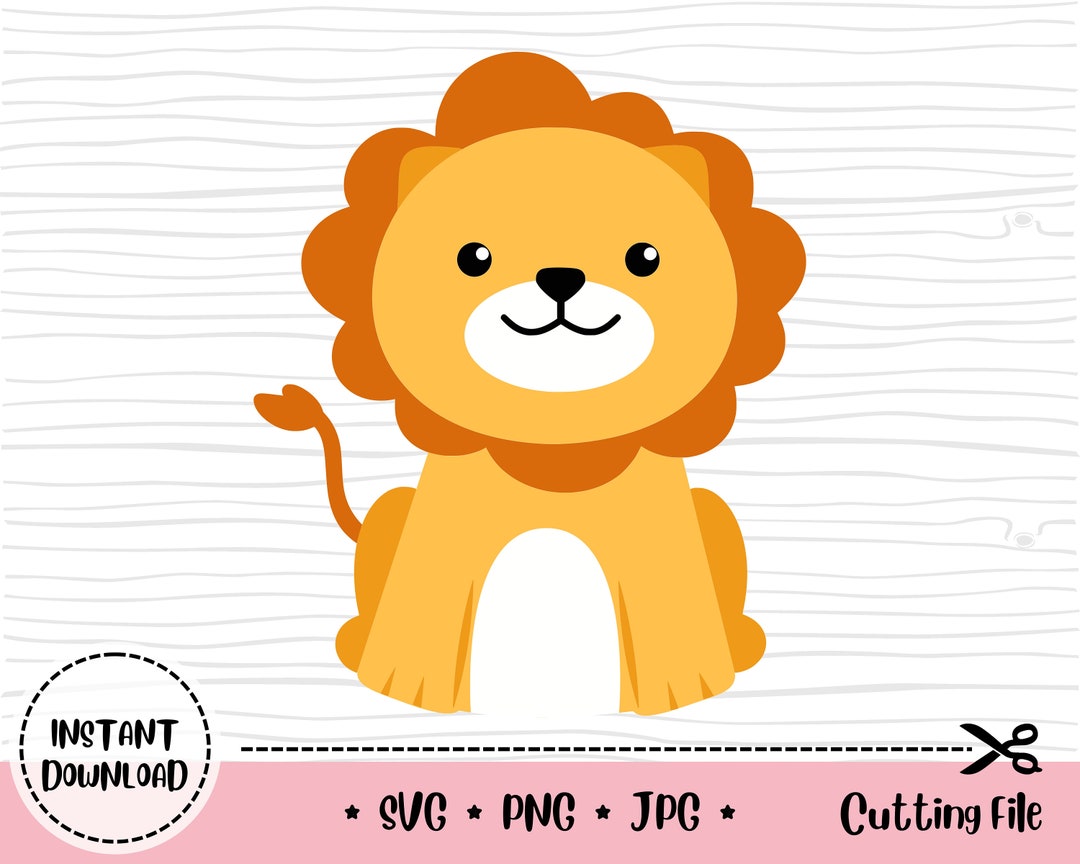 Lion Svg, Cute Lion, Cricut Silhouette, Safari Animal Svg, Sweet Lion ...