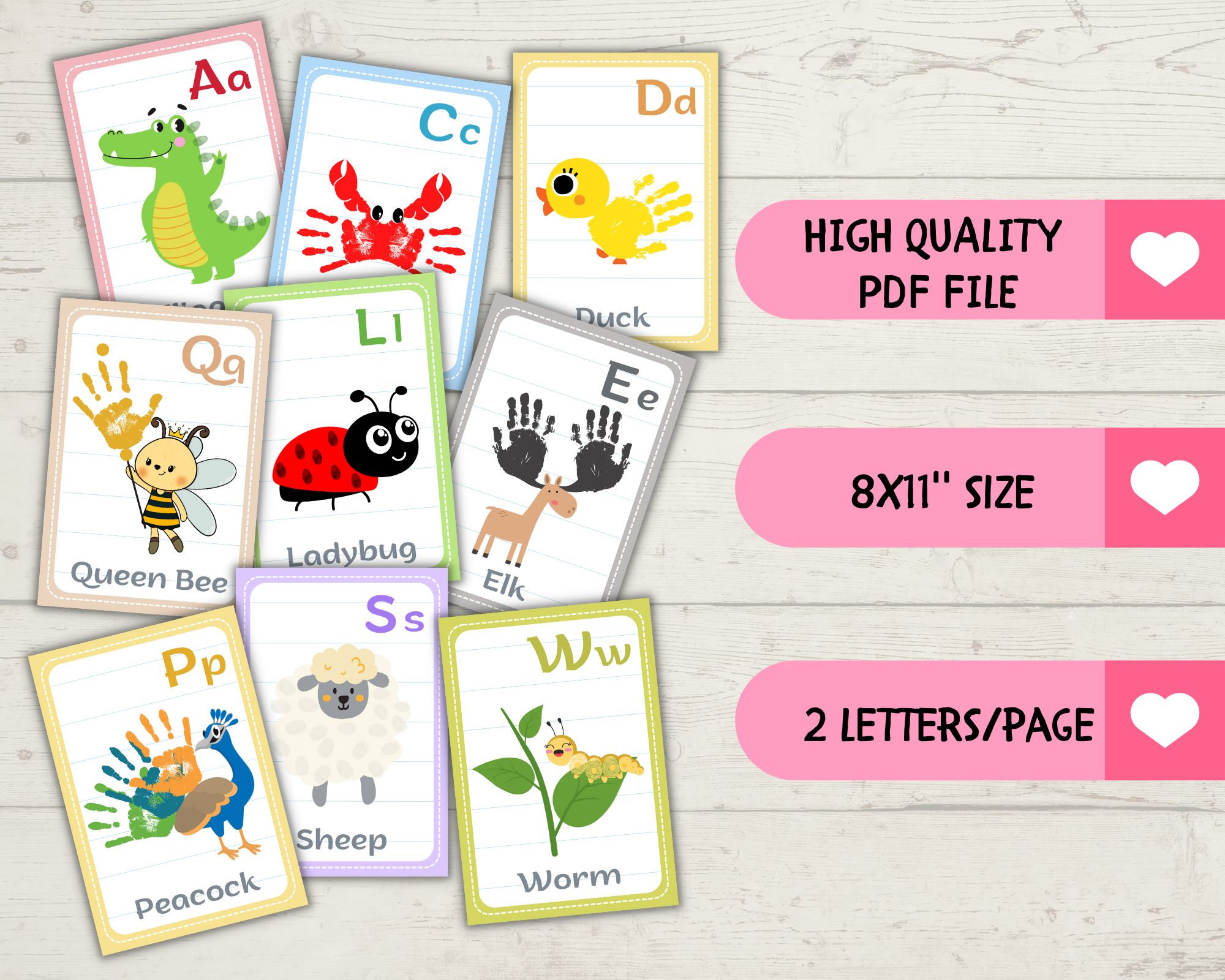 Alphabet Craft, Alphabet Recognition, Preschool Activity, DIY Handprint ...