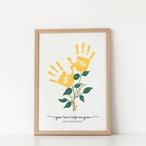 Flower Handprint Craft Art, Mothers Day Craft, Printable, for Mom, for ...