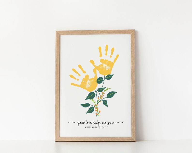 Flower Handprint Craft Art Mothers Day Craft Printable for - Etsy