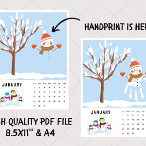 2023 Handprint/footprint Calendar, Handprint Craft, Footprint/handprint ...